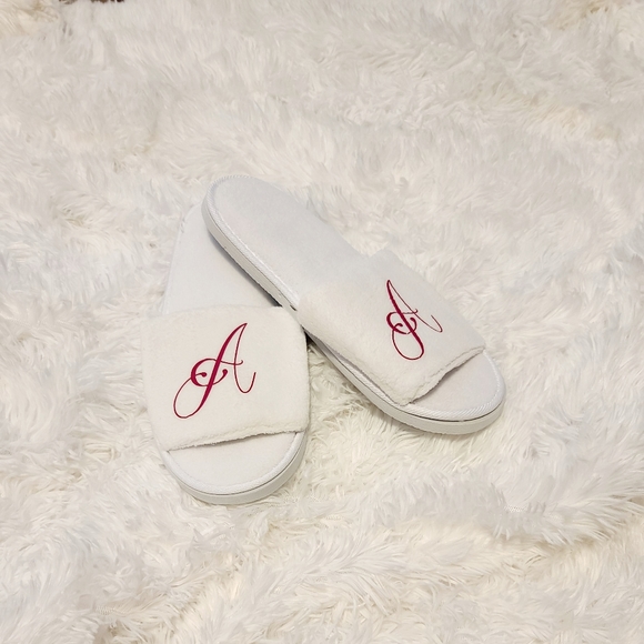 Shoes | Monogram Letter A Plush Slippers | Poshmark